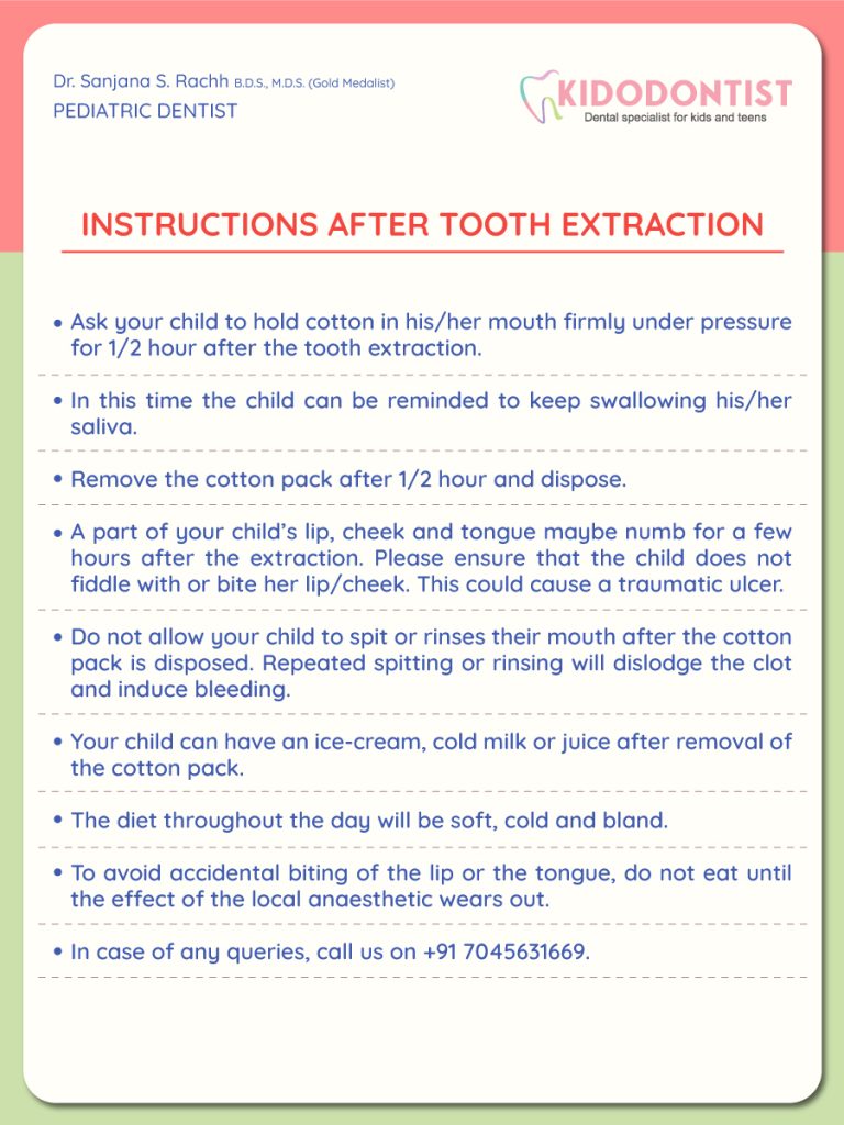 Post Tooth Extraction Care For Kids Kidodontist Post Tooth Extraction Care For Kids Kidodontist